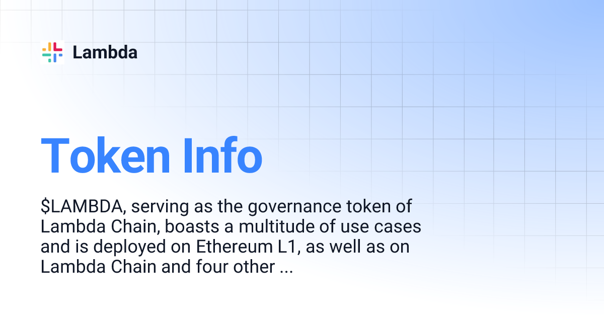 Token Info | Lambda